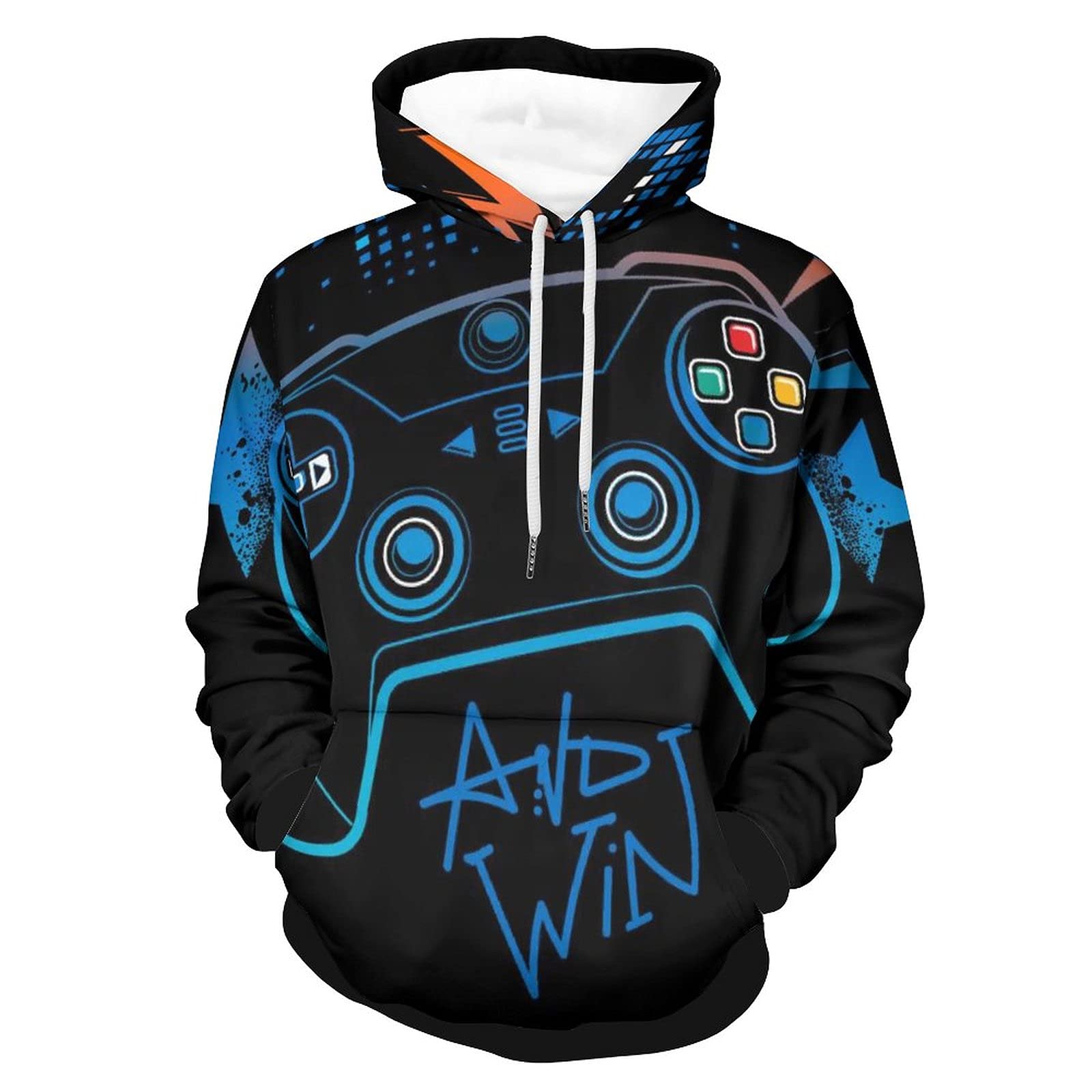Video Game Weapon Gamer Play Gaming Men's Long Sleeve Hooded Sweatshirt ...