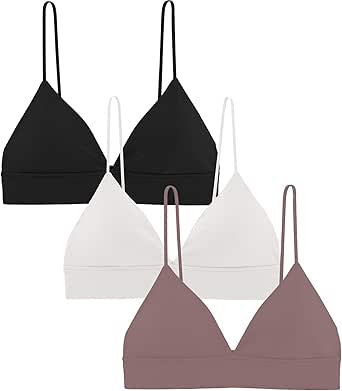 PP PLUIE POURPRE 3 Pieces Bralettes for Women Non Adjustable Triangle ...