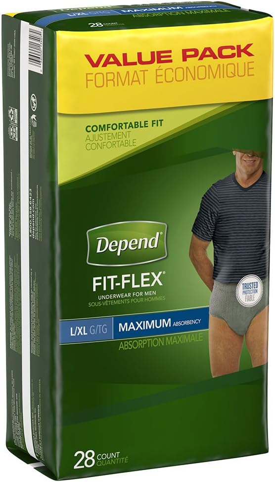 Amazon.com: Depend for Men Underwear, Large, Case/56 (2 Value Packs of ...