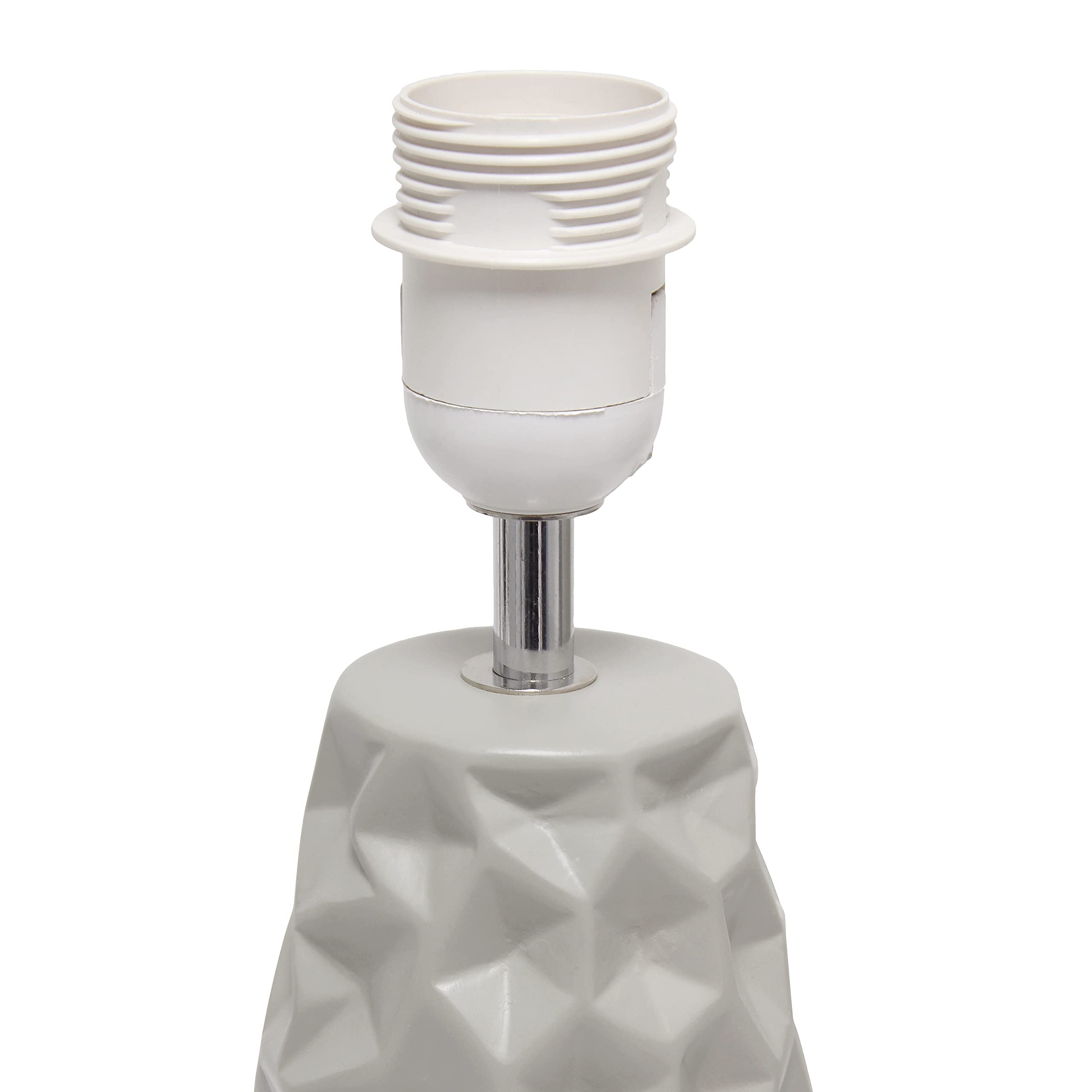 Simple Designs LT2083-GRY Sculpted Ceramic Table Lamp, Gray