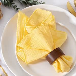 Amazon.com: MLMW Yellow Cloth Napkins Set of 6 Summer Linen Dinner ...