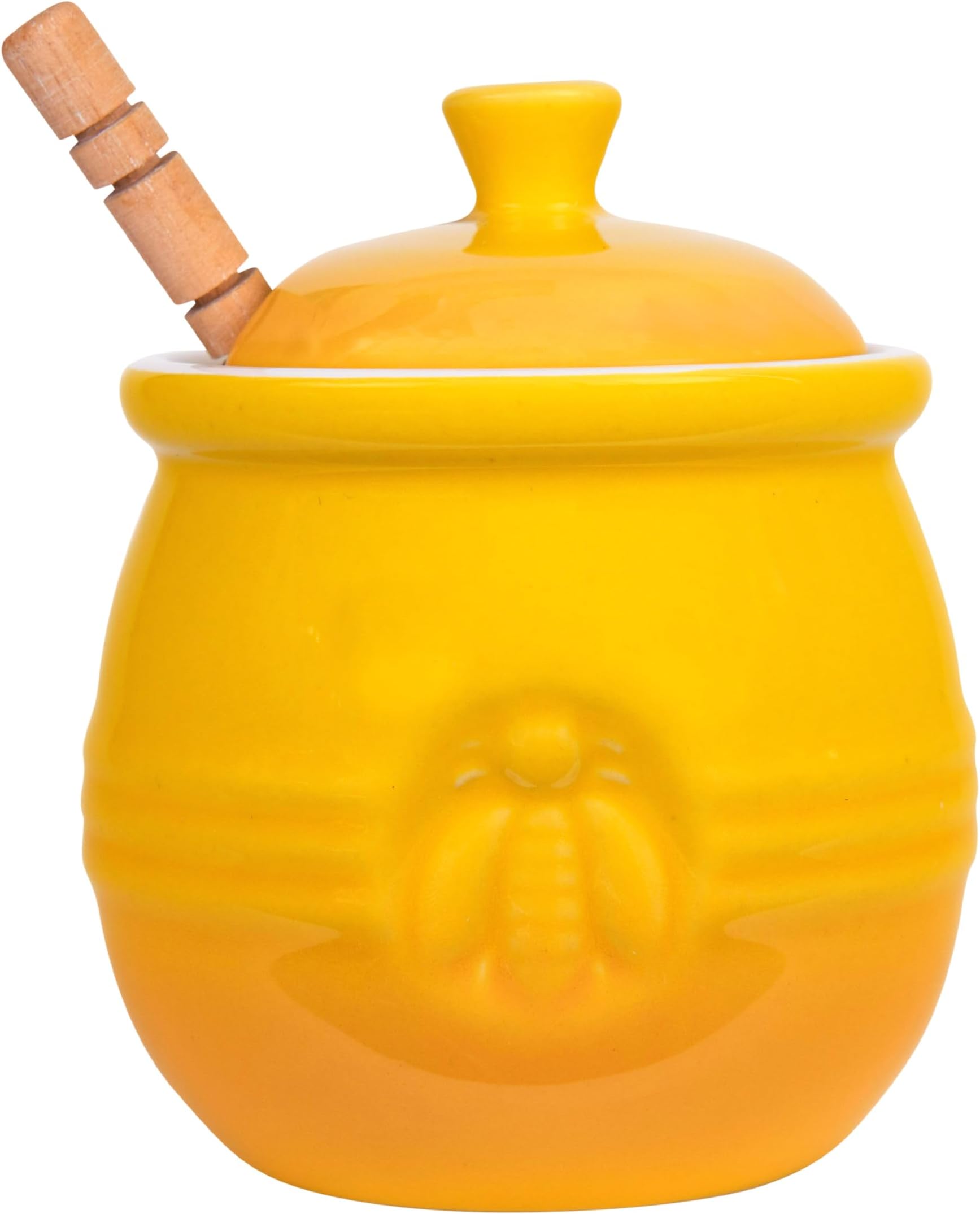 Amazon.com: Cutiset Ceramic Honey Pot with Lid and Dipper, 20oz rustic ...