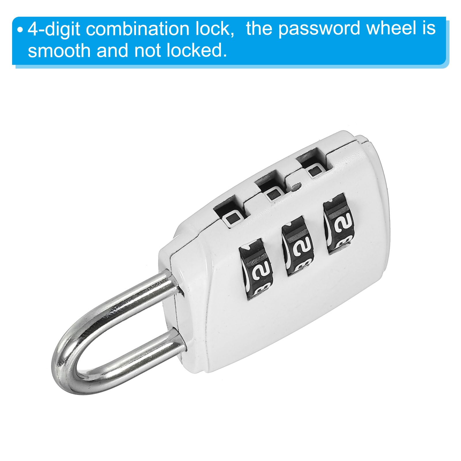 PATIKIL Security Steel Cable with 3 Digit Combination Lock, 1.6Ft/0.5M ...