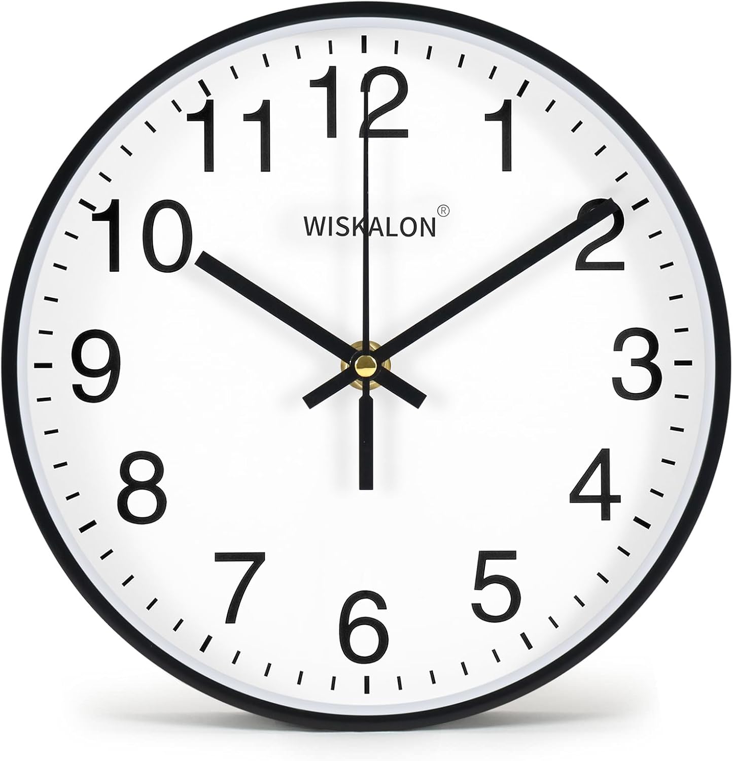 WISKALON 8 inch Wall Clock,Silent Non-Ticking Elegant Black Frame Wall ...