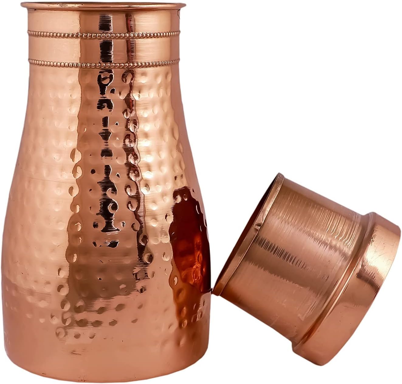 HYGGE Pure Copper Bedside Carafes, Copper Jug- Pure Copper Water ...