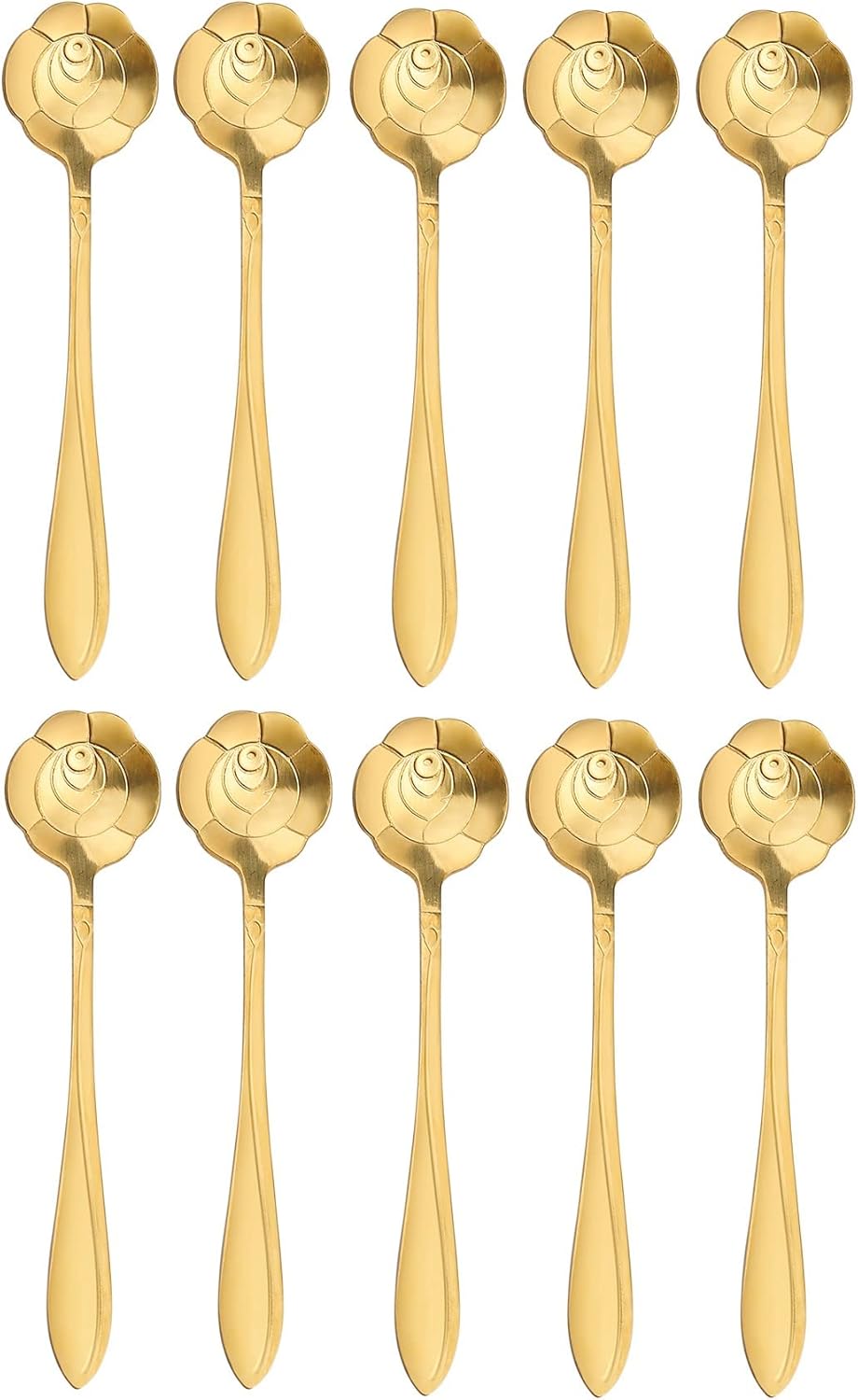 Amazon.com: 20 Pieces Stainless Steel Rose Flower Coffee Spoon Dessert ...