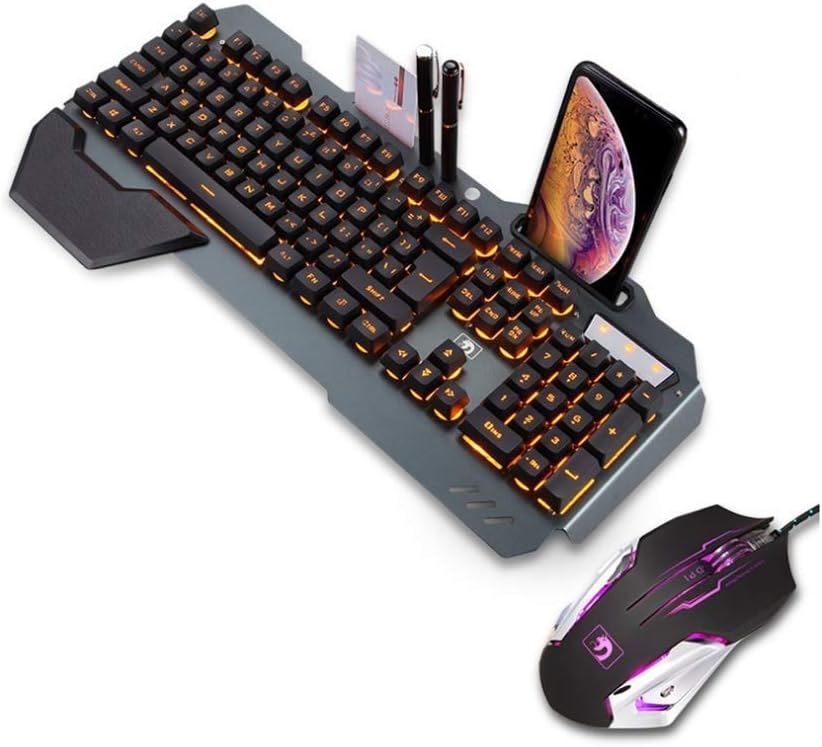 Amazon.com: ZHYH Gaming Keyboard USB Wired Floating Keyboard, Quiet ...