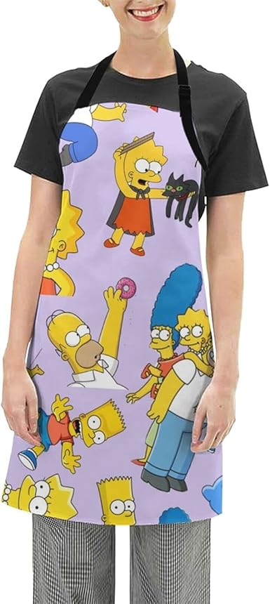 Anime Cartoon Simpsons Waterproof Apron Kitchen Adjustable Apron ...