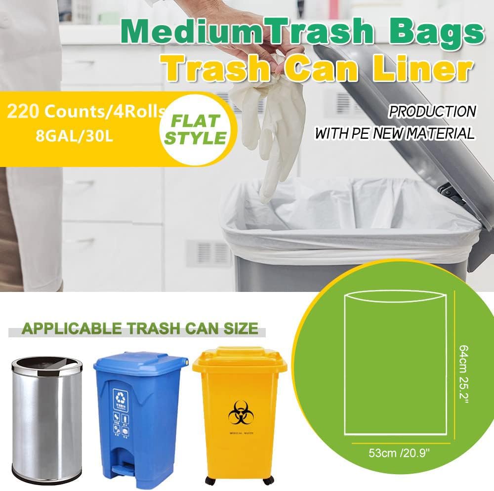 Snapklik.com : Medium Garbage Bags 8 Gallon /30 Liter Trash Bags ...