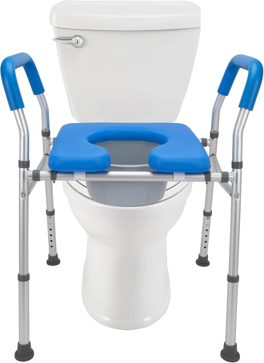 Amazon.com: Heavy Duty Adjustable Height Raised Toilet Seat with Safety ...