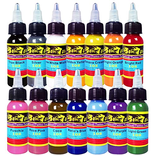 Solong Tattoo® 14 Colors Tattoo Ink Kit Pigment Set 1oz (30ml ...