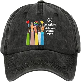 Generic Imagine All The People Living Life in Peace Hat Hippie Baseball ...