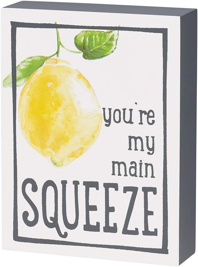 Amazon.com: 'You're My Main Squeeze' Mini Wood Lemon Block Sign ...