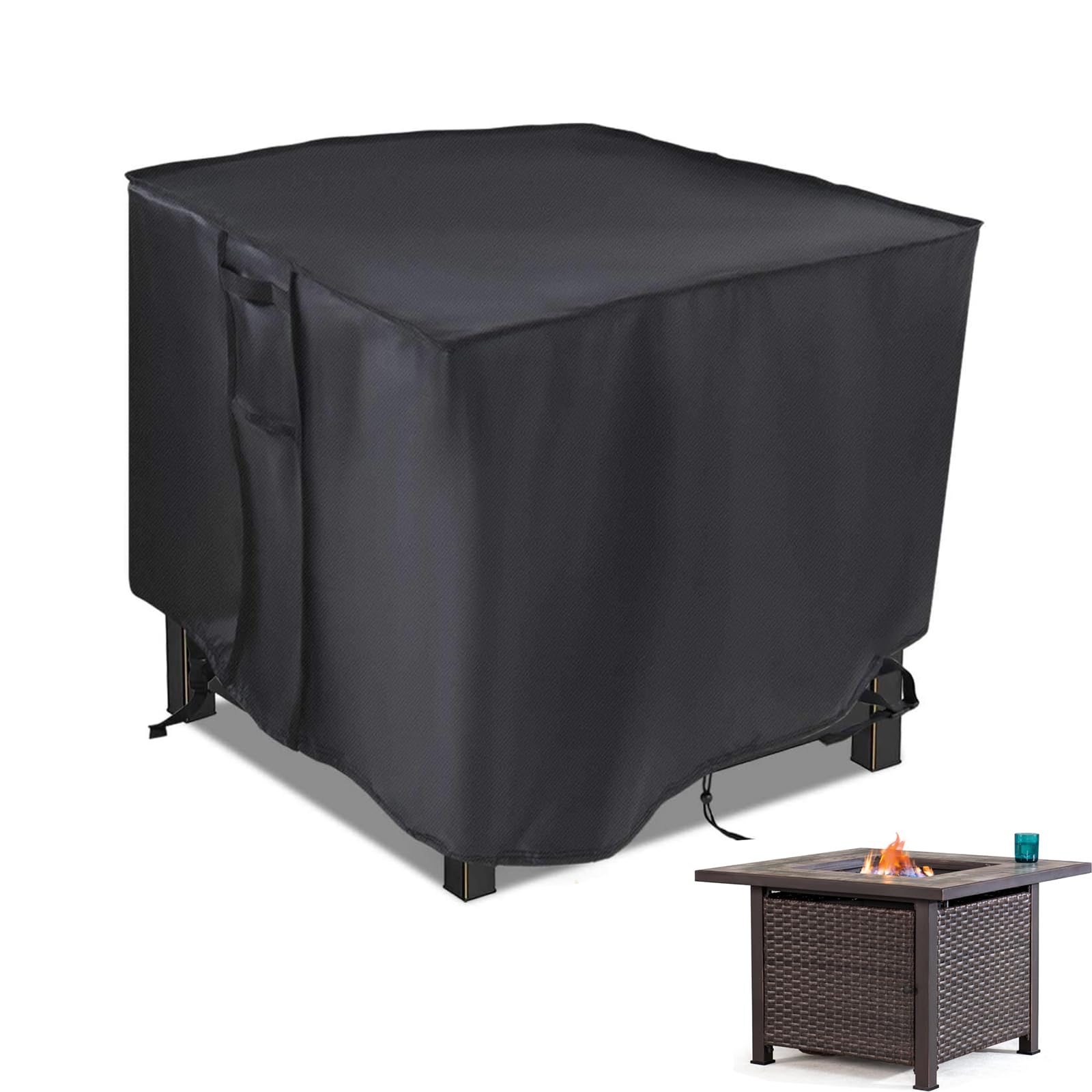 Amazon.com : Saking Fire Pit Cover, 38 inch Square Fire Table Covers ...