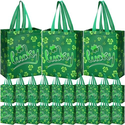 Amazon.com: Supervitae 24 Pack St Patrick's Day Gift Bags Bulk Medium ...