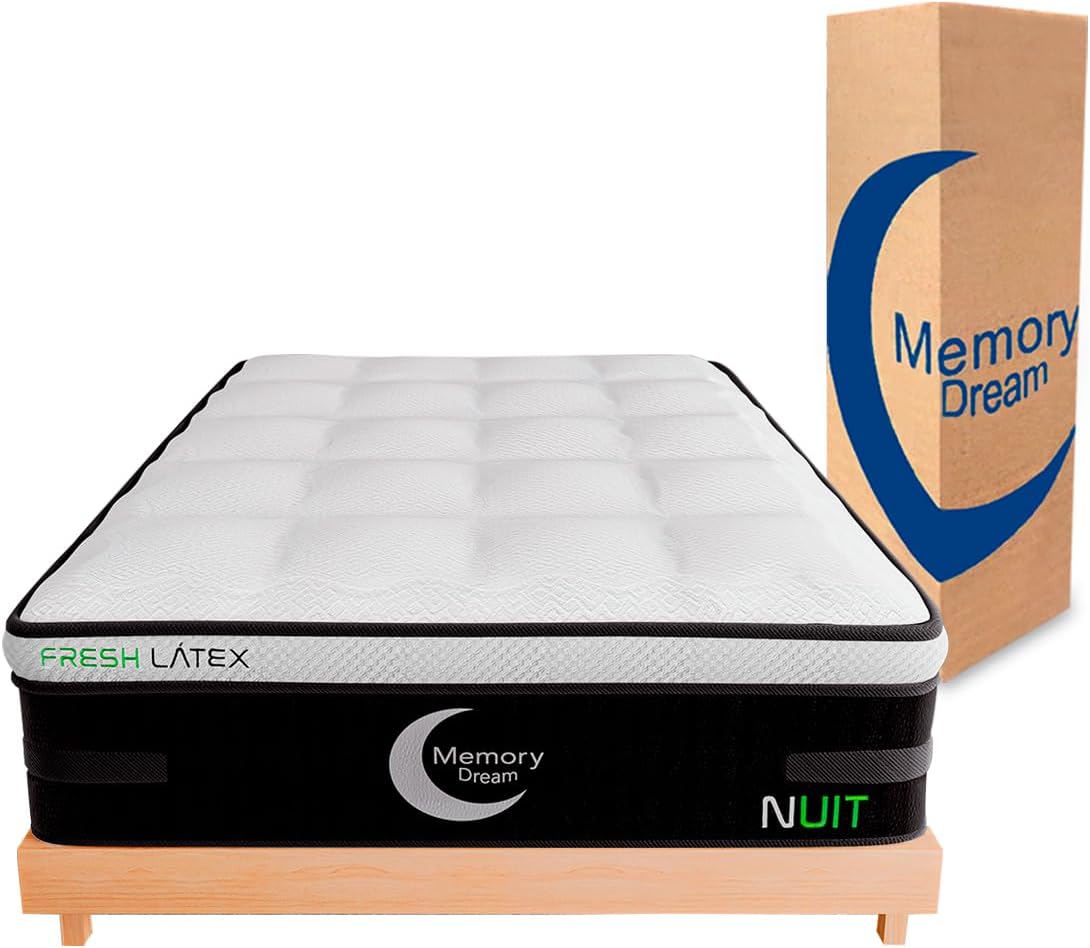 Memory Dream, Colchón Matrimonial Memory Foam Nuit-Fresh Látex, Tela ...