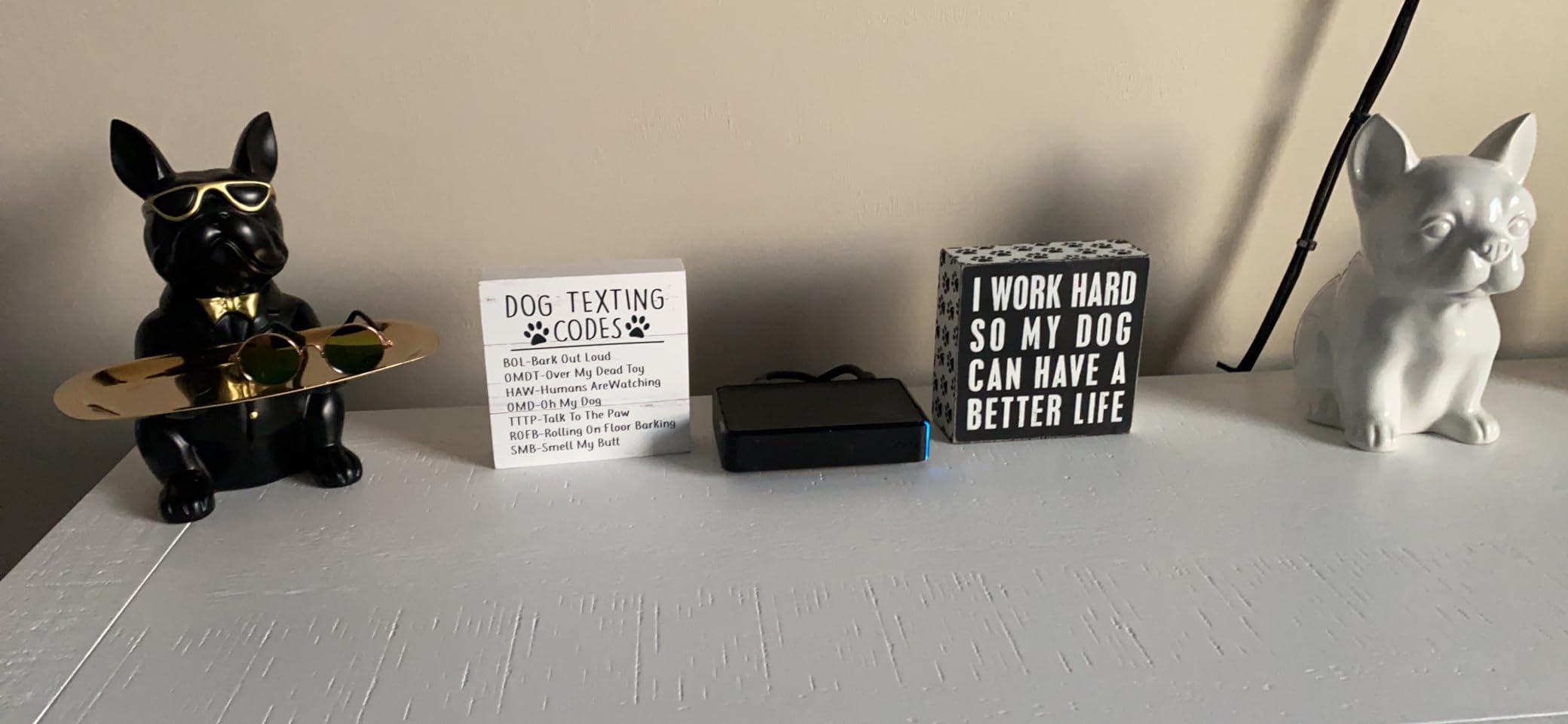 Amazon.com : Mtrgdn Dog Texting Codes Rustic Dog Wood Box Sign Desk ...