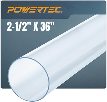 POWERTEC 70176V Clear PVC Dust Collection Pipe 2-1/2" x 36" Long, 1PK ...