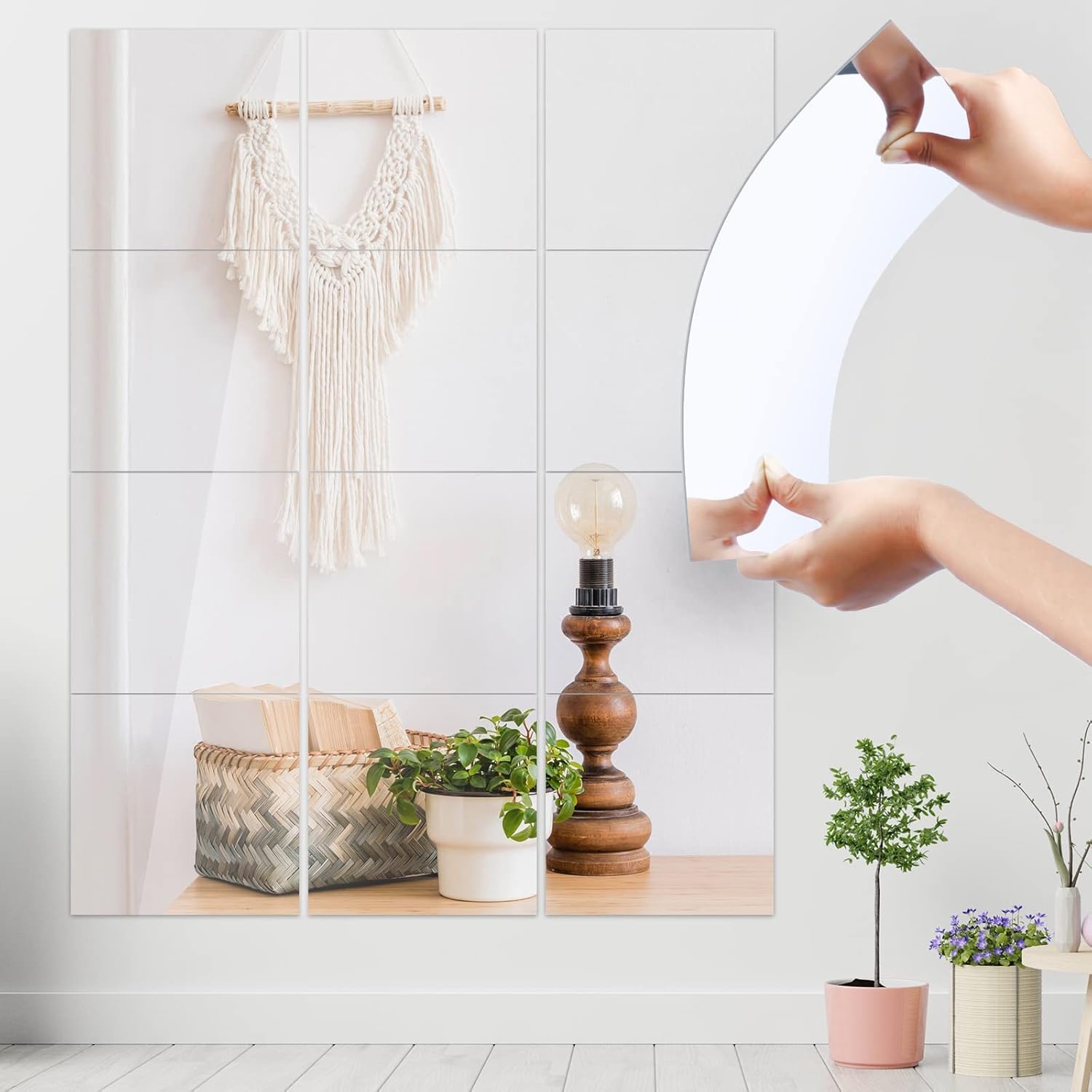 Amazon.com: JUNEBRUSHS 18Pack Self Adhesive Acrylic Mirror, 8 x 8 Inch ...