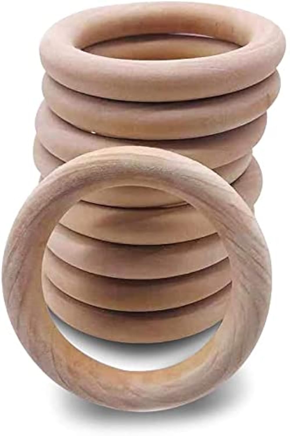 Amazon.com: 30Pcs Unfinished Macrame Wooden Rings Wood Rings Without ...