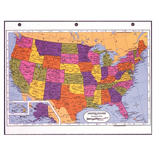 Snapklik.com : Two Sided Laminated 8 1/2 X 11 United States/World MAP ...