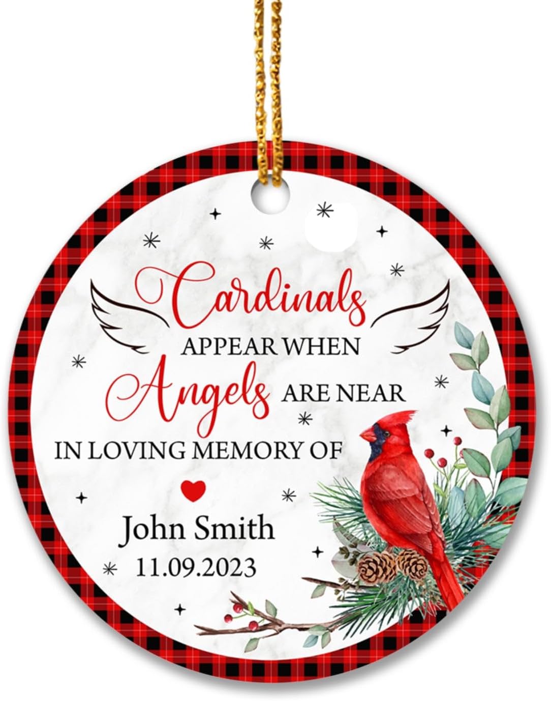 Amazon.com: Personalized Red Cardinal Memorial Christmas Ornaments 2023, Cardinals Appear When ...