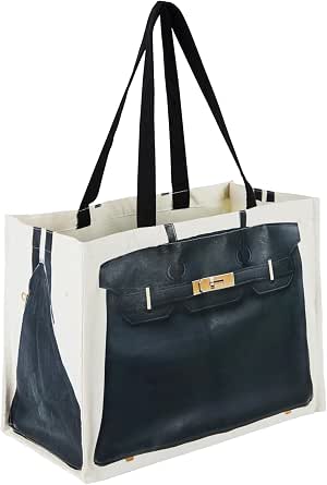 Amazon.com: Dotpraise Chic Canvas Tote with Fashion-Inspired Print ...
