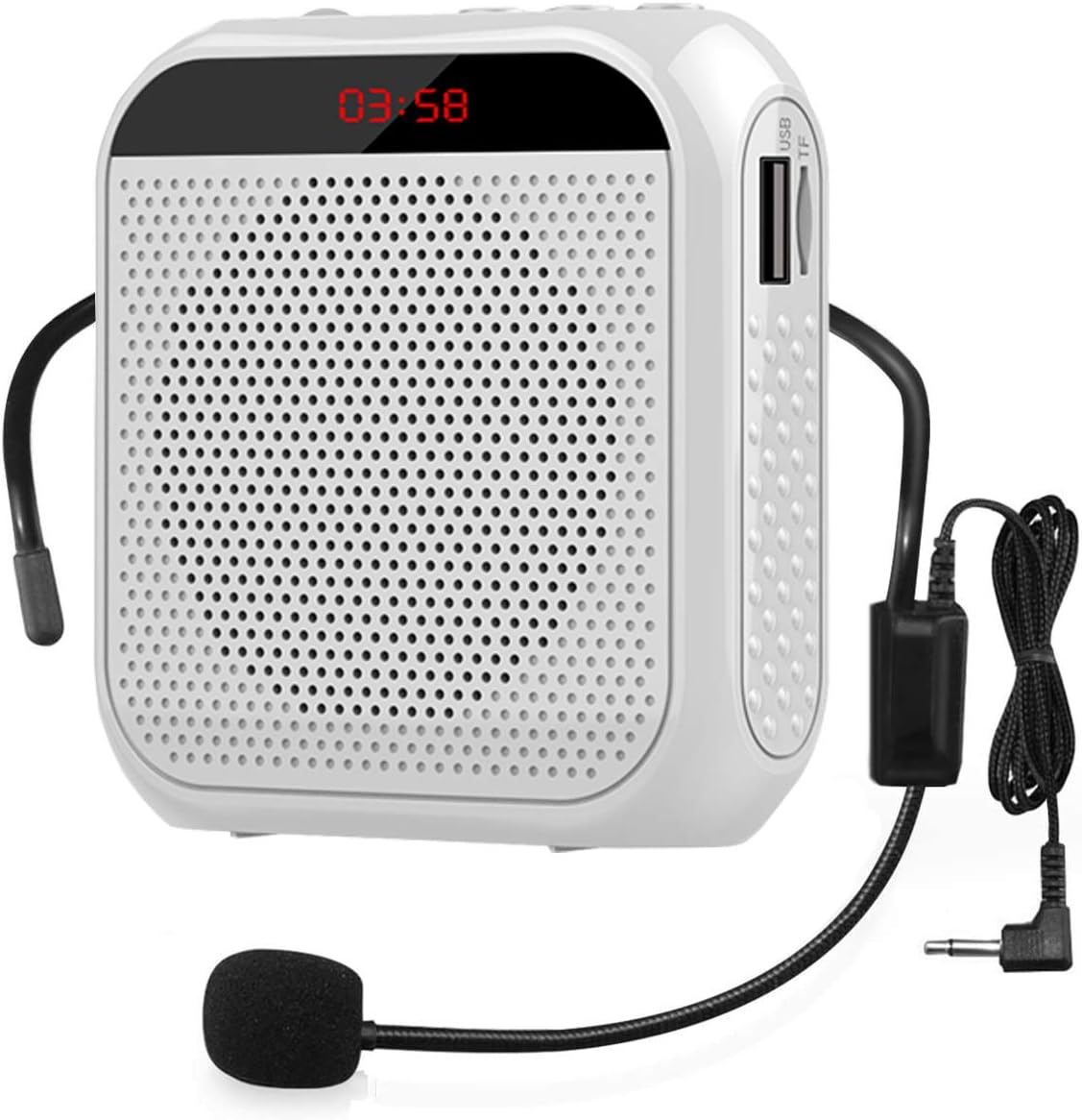 Amazon.com: Portable Voice Amplifier with Wired Microphone Headset ...