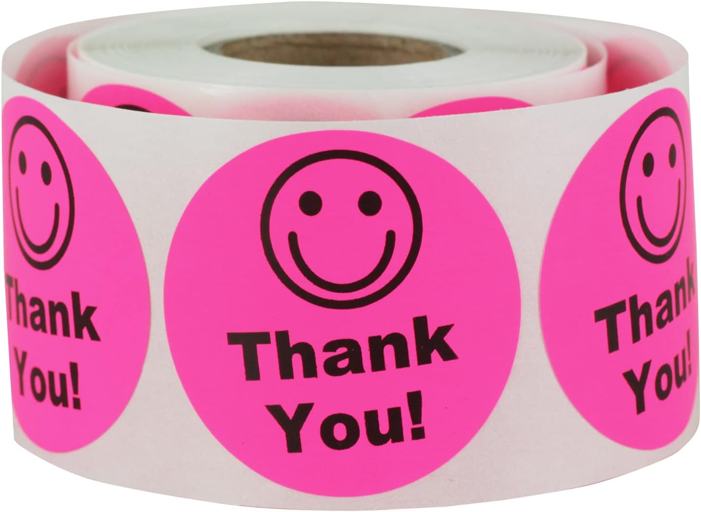 Amazon.com : Happy Face Stickers Fluorescent Pink Happy Face Labels 1 ...