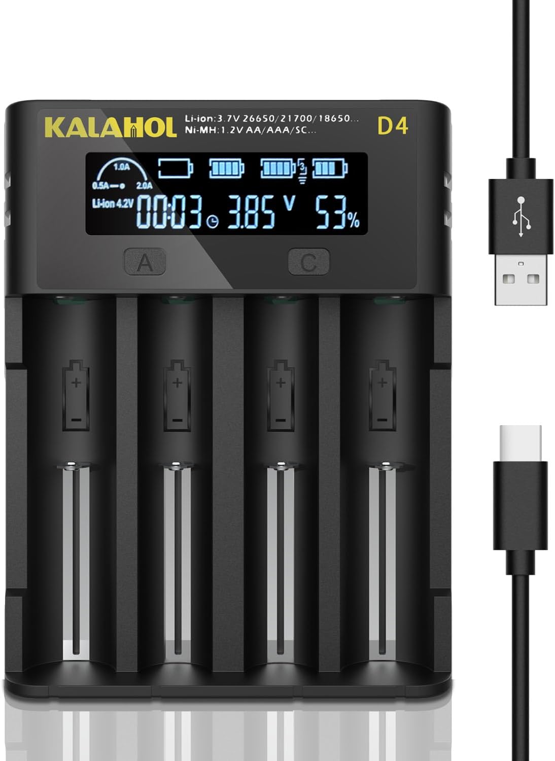 XTAR MC6C LCD Smart Charger18650 Charger 6-Slot USB Charger for 18650 ...