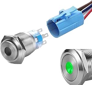 Amazon.com: WerFamily 19mm Latching Push Button Switch High Round Cap ...