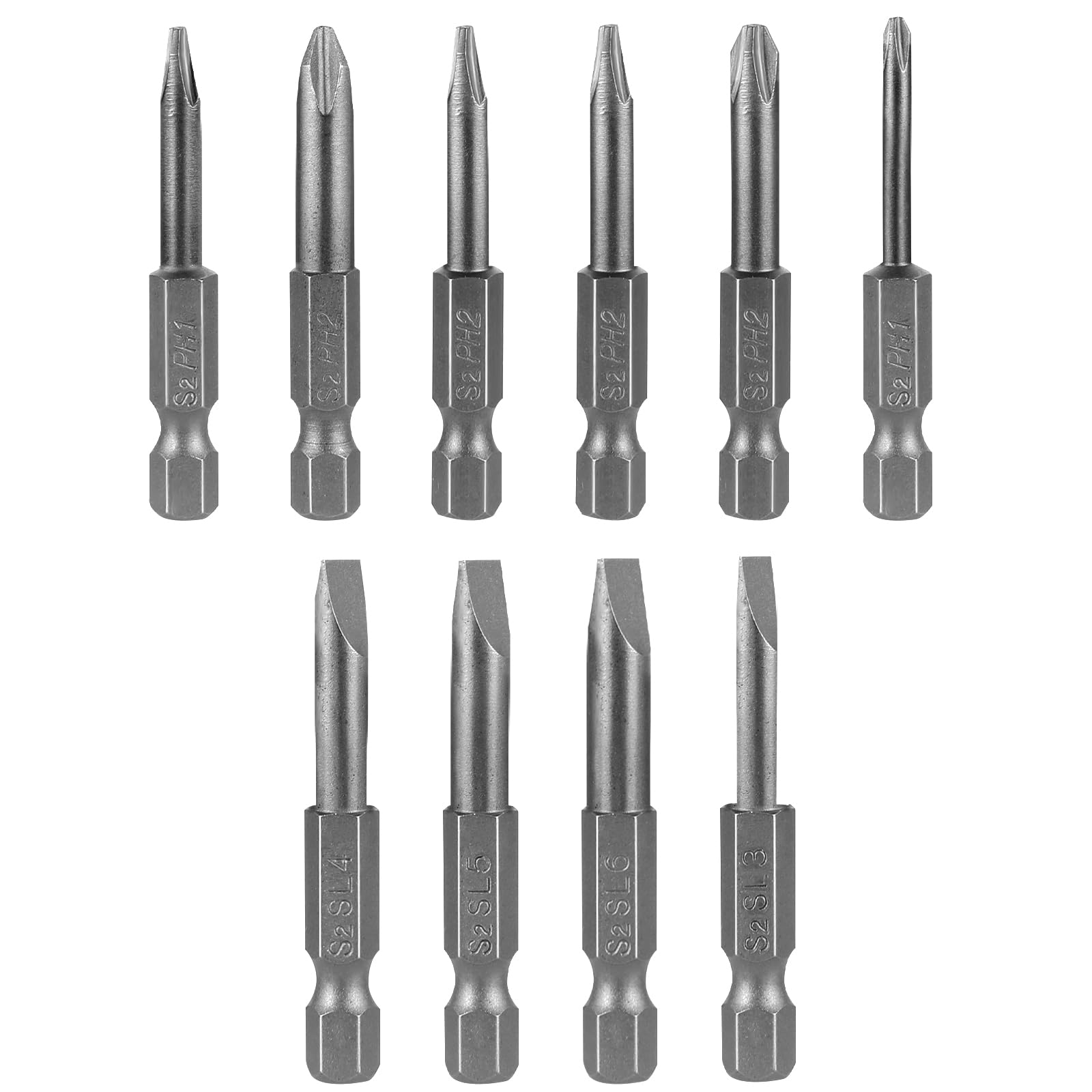 Giantree 10 Pcs Craftsman Screwdriver Set, Long Bit Set, Long Slotted ...