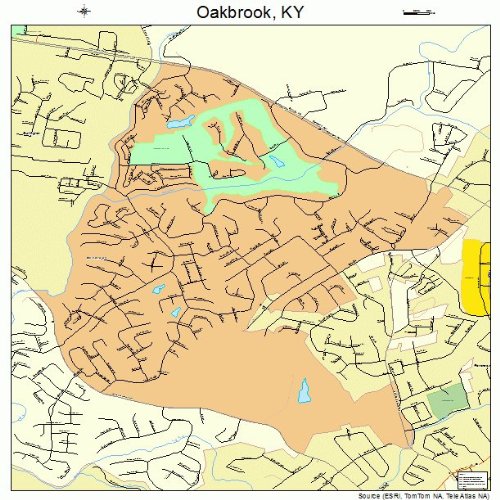 Amazon.com : Large Street & Road Map of Oakbrook, Kentucky KY - Printed ...