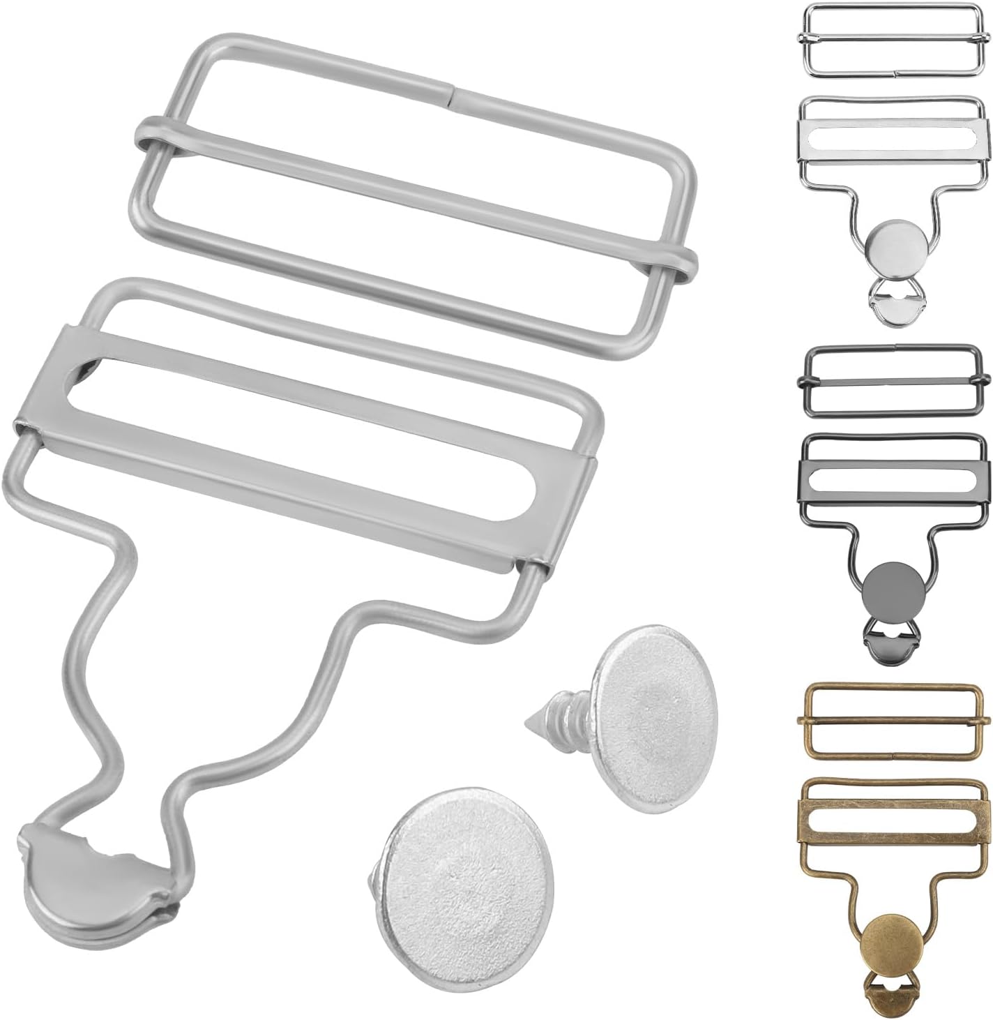 Amazon.com: Gosknor 8 Sets Overall Buckle Replacements, Metal Gourd ...