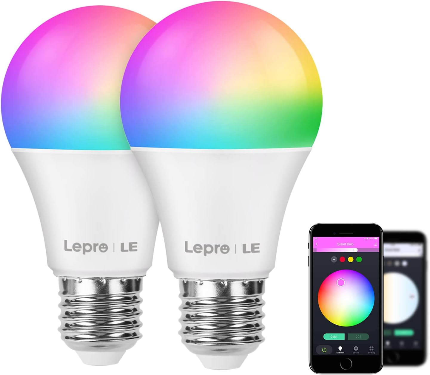 Smart WiFi Light Bulbs, LED Color Changing Lights, Compatible with ...