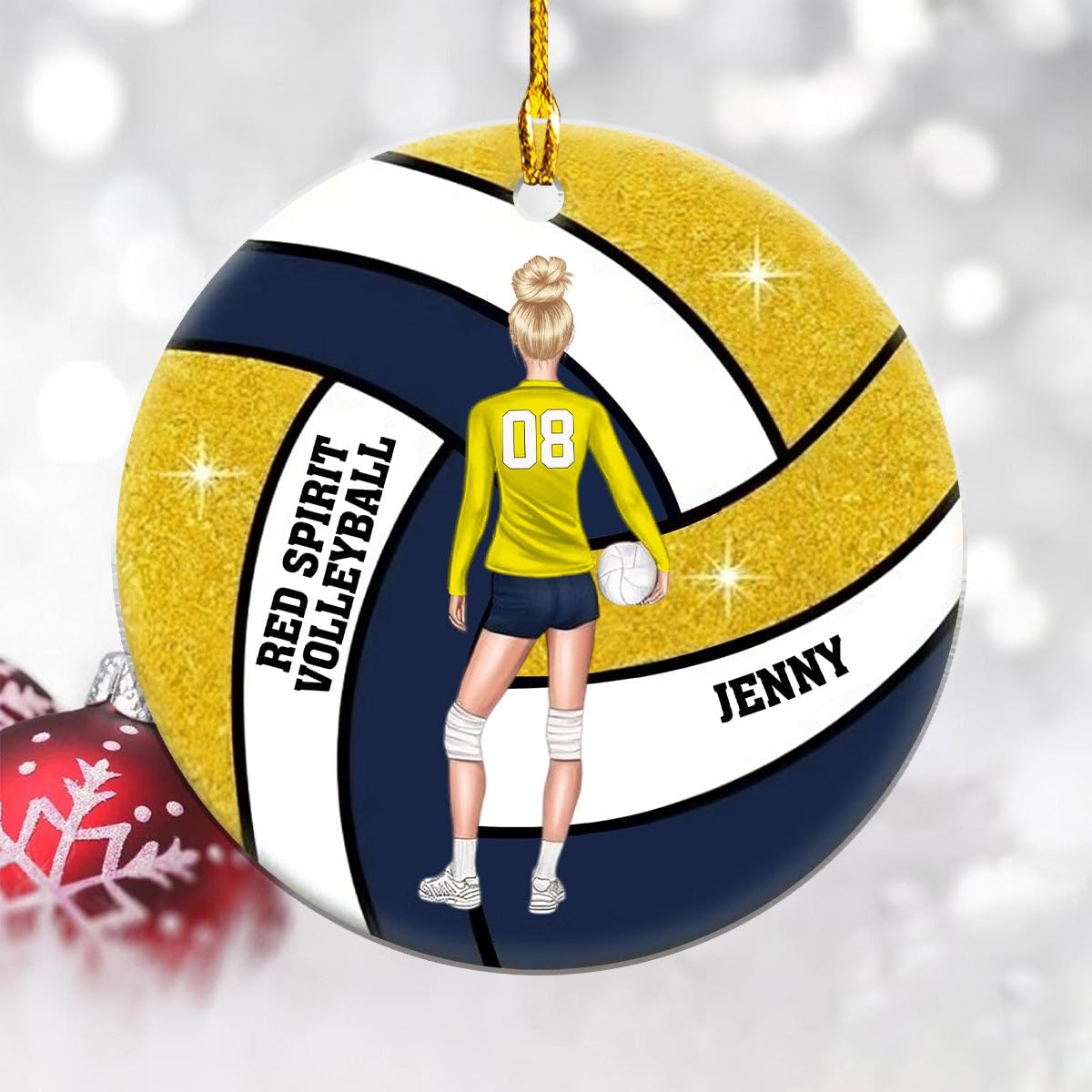 Amazon.com: Volleyball Ornament, Personalized Volleyball Player ...