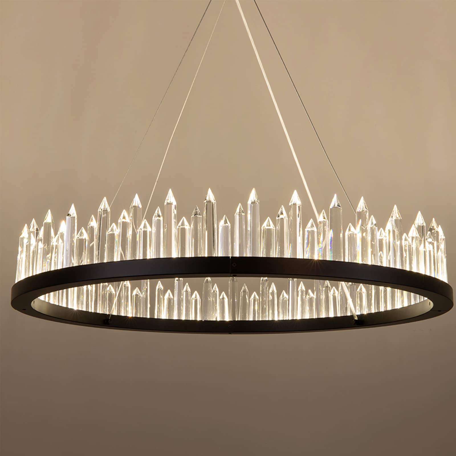 Long Large Crystal Foyer Chandelier