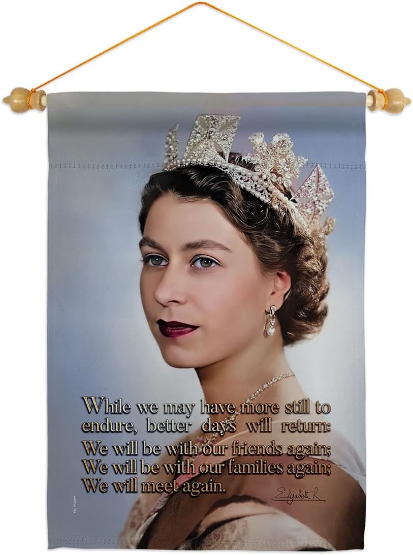 Amazon.com : Queen Elizabeth II Flag Memorial Gifts Set Wood Dowel ...
