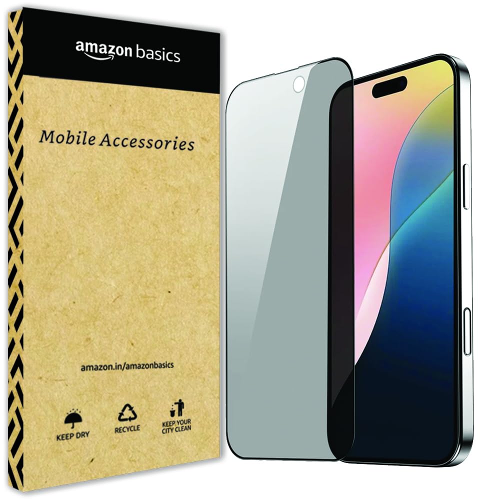 amazon basics Tempered Glass Screen Protector for iPhone 16 (6.1 inches ...