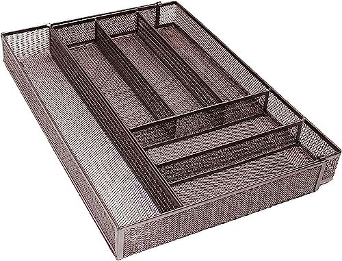 Amazon.com: COOLPEEN Cutlery Tray, 6 Compartments Mesh Kitchen Flatware ...