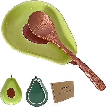 Amazon.com: Ceramic Spoon Rest for Stove Top, Avocado Cute Spoon Rest ...