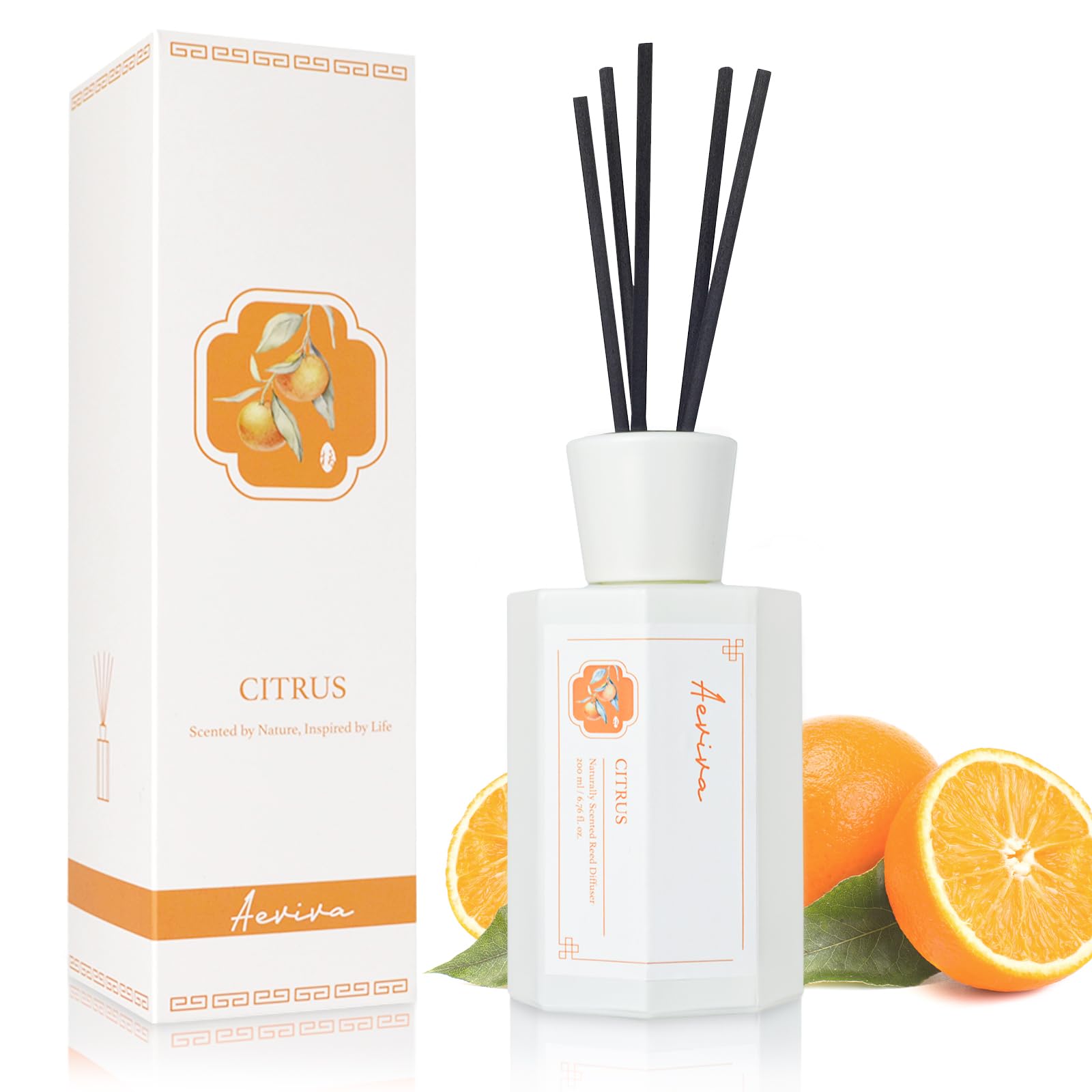 Amazon.com: Aeviva Reed Diffuser Set, Citrus Scent Oil Diffuser, 6.76 ...
