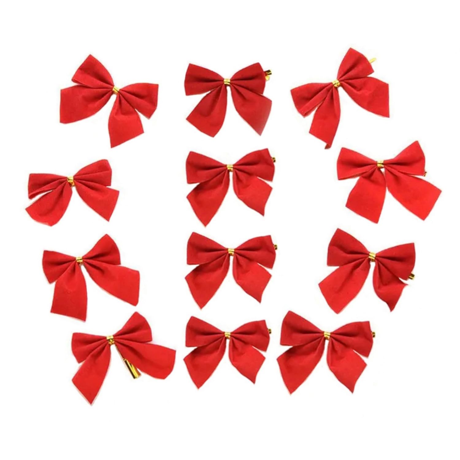 Amazon.com: Dzrige Christmas Bowknot Mini Red Bows for Happy New Year ...