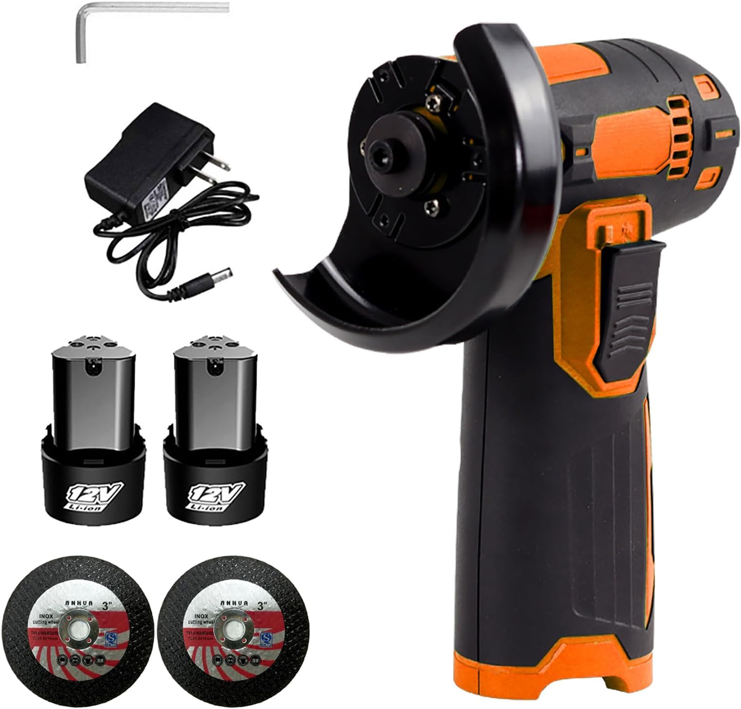 Mini Angle Grinder, Weytoll 12V Cordless Brush Angle Grinder Kit ...
