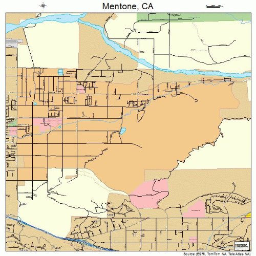 Amazon.com: Large Street & Road Map of Mentone, California CA - Printed ...