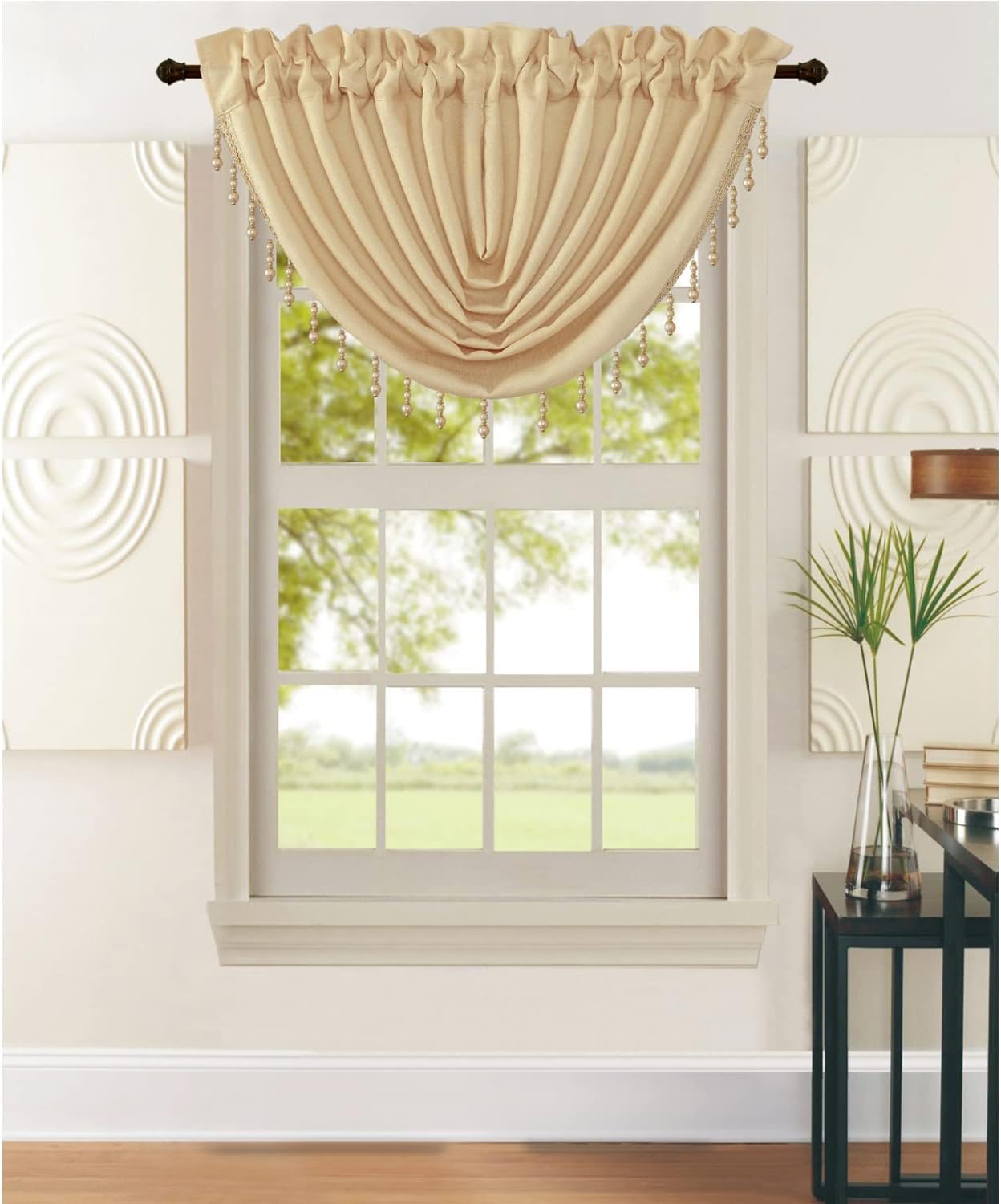 Amazon.com: PREMIUS Leah Jacquard Textured Window Panel & Waterfall ...