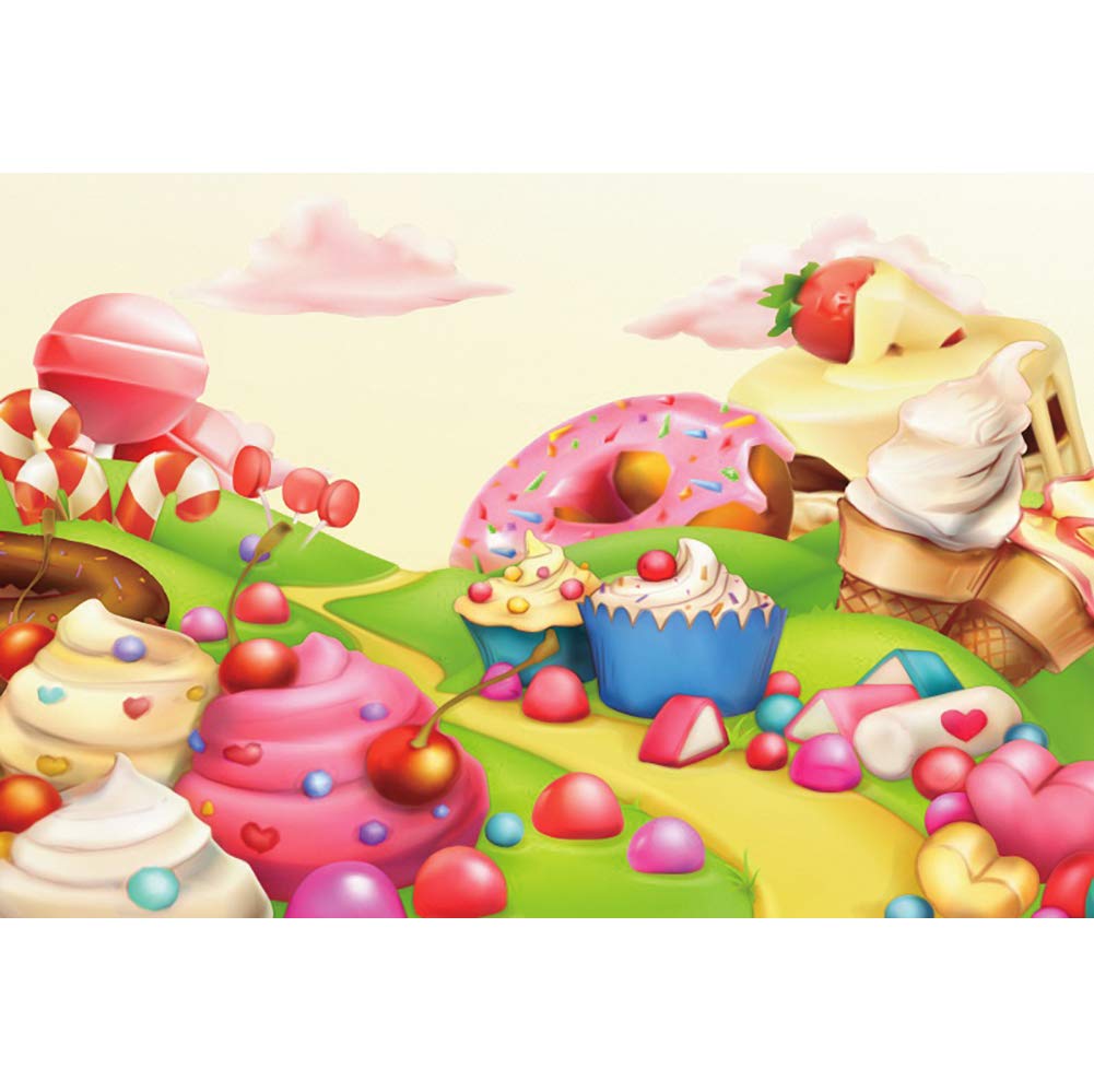 Buy OFILA 2.2x1.5m Candy Land Backdrop Candyland Theme Party Background ...