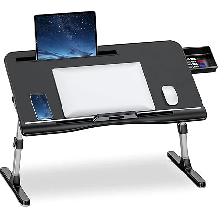 Laptop Desk for Bed, Adjustable Bed Desk with Foldable Legs Storage ...