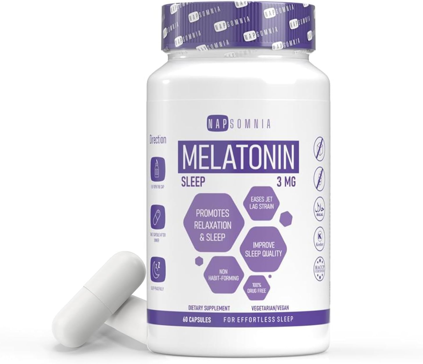 NAPSOMNIA Melatonin for Sleeping for Men & Women - Sleep Melatonin ...