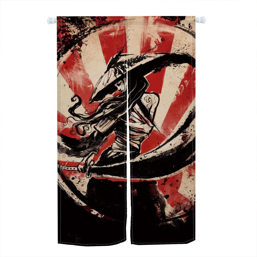 Leowefowa Japanese Noren Doorway Curtain Traditional Japanese Style ...